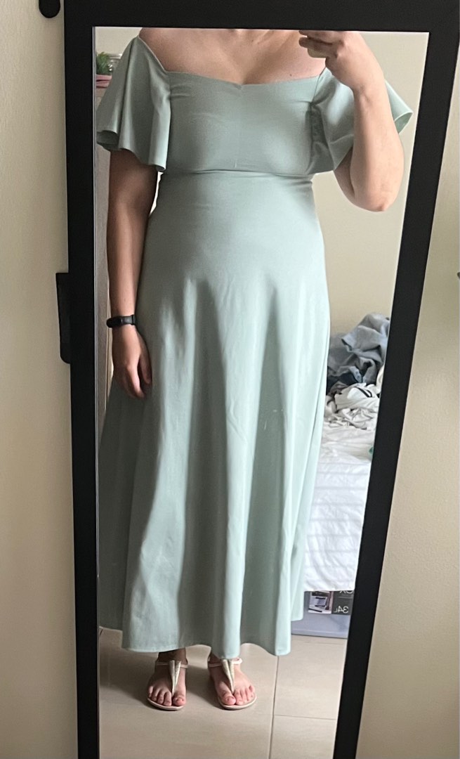 Sage Green Two Way Dress, Women's Fashion, Dresses & Sets, Evening ...
