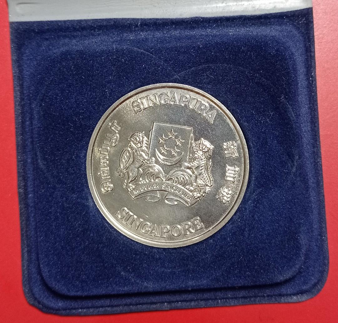 SINGAPORE $5 1988 UNC Coin - CENTENARY OF THE SINGAPORE FIRE SERVICE ...