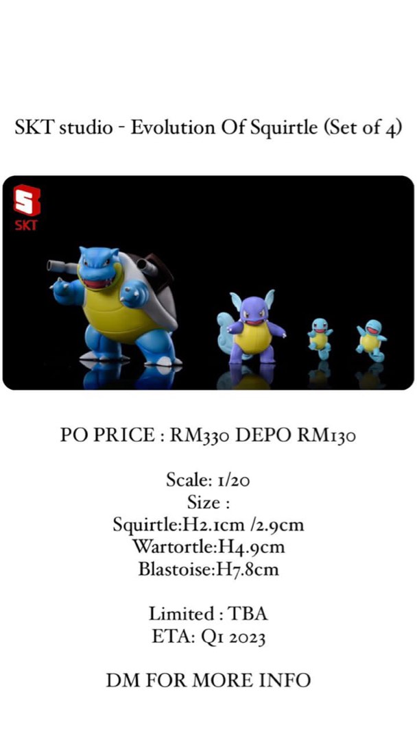 SKT studio - Evolution Of Squirtle (Set of 4), Hobbies & Toys, Toys & Games on Carousell