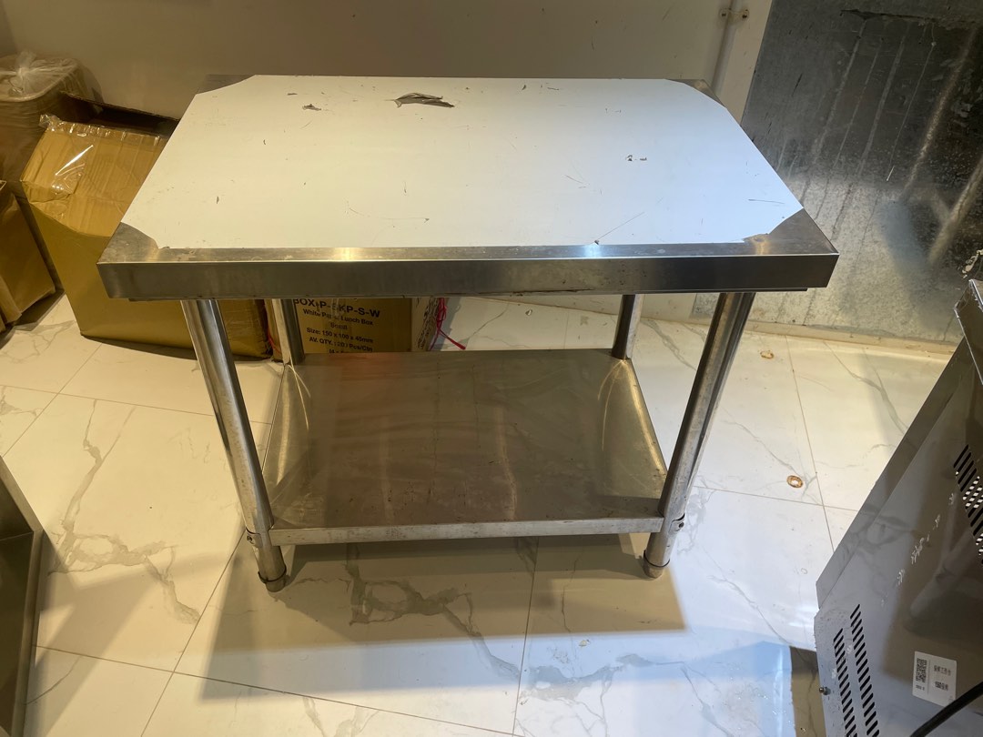Stainless steel table, Furniture & Home Living, Kitchenware & Tableware ...