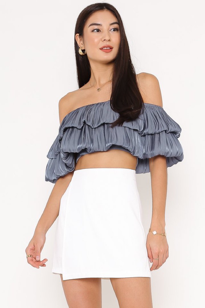 Supergurl Josie Jellyfish Top (Dusty Blue), Women's Fashion, Tops ...