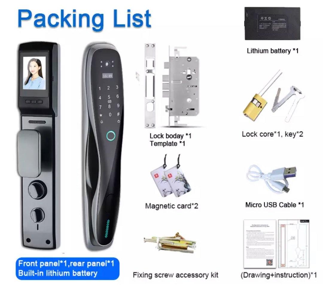 Smart Digital Door Lock (with camera), Furniture & Home Living ...