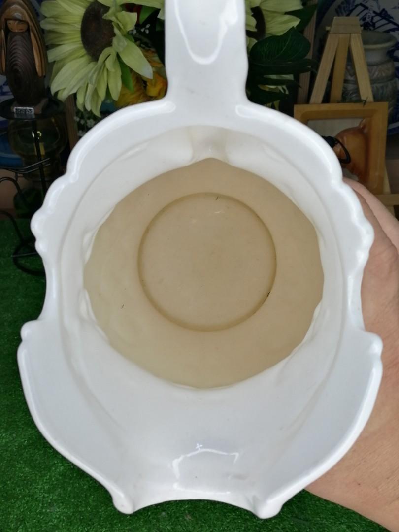 Vintage White Ceramic Water Basin / Pitcher Jug Grapes Design ...