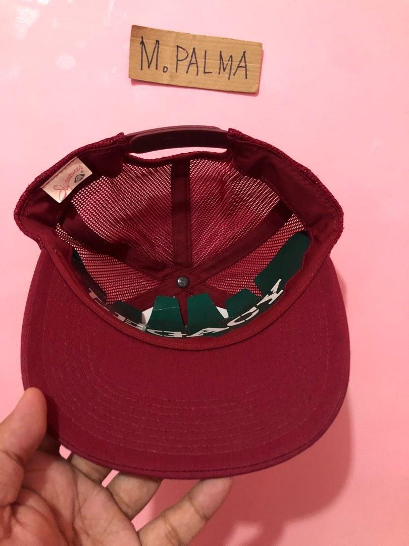 Vintage youngan cap maroon net cap trucker snapback, Men's Fashion ...