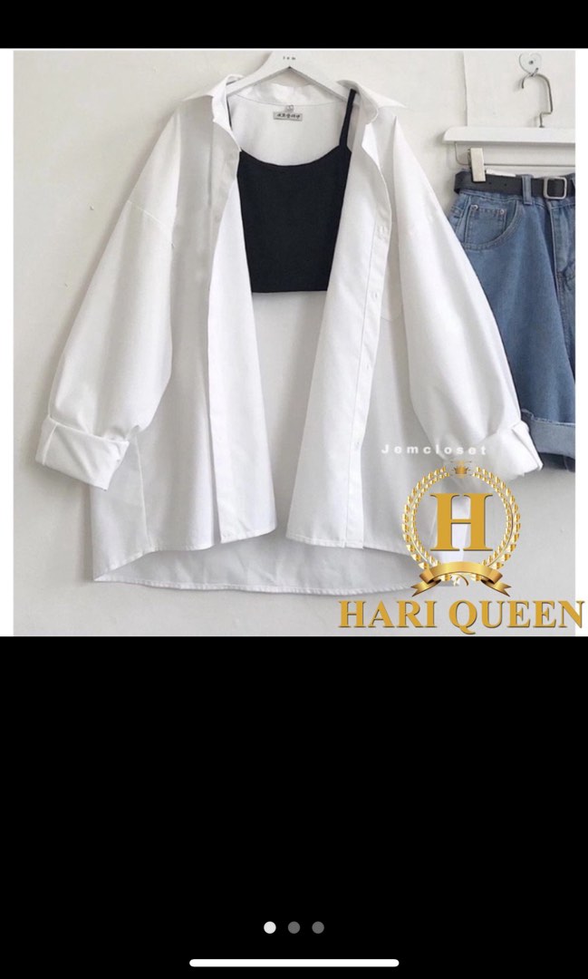 white button up, Women's Fashion, Coats, Jackets and Outerwear on Carousell