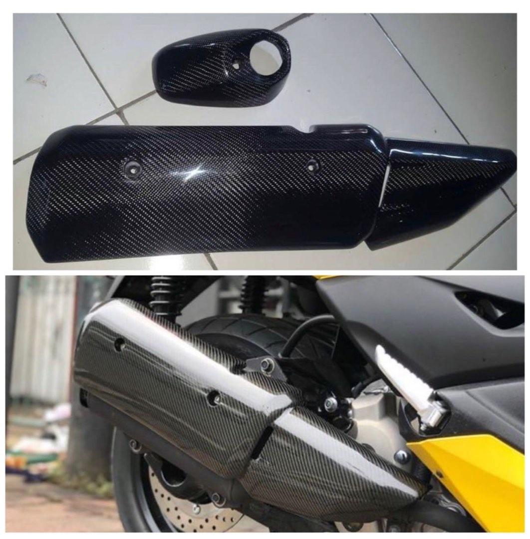 Xmax exhaust cover set ori carbon Kevlar, Motorcycles, Motorcycle ...