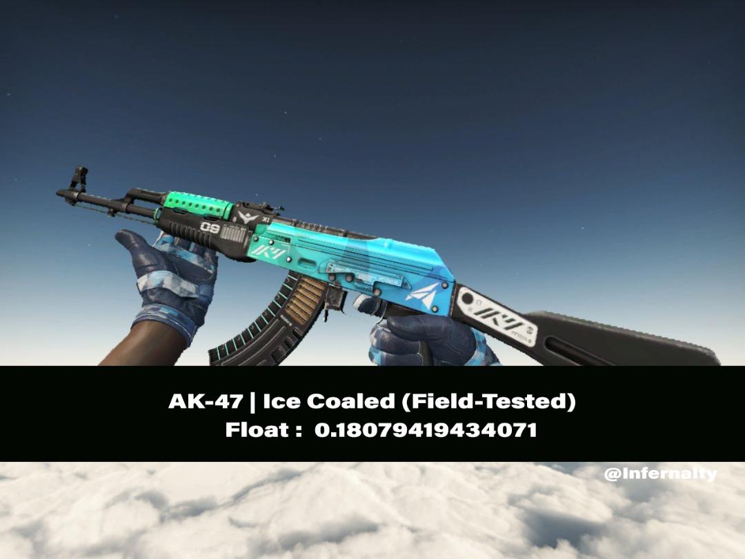 (0.18FV) AK-47 Ice Coaled FT CSGO SKINS KNIVES, Video Gaming, Gaming ...