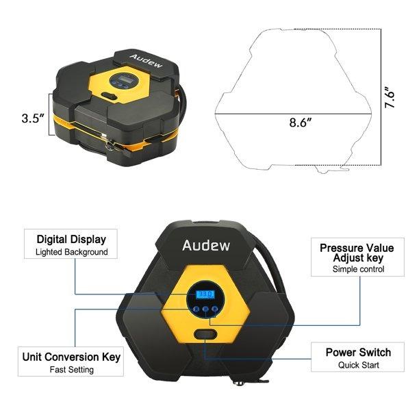 [2633] Audew Model:CZK-3603 Portable Tire Inflator Digital Air ...