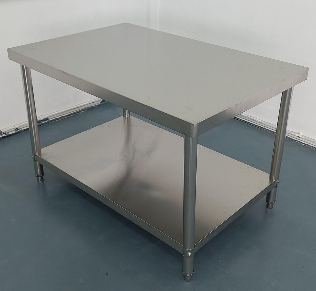 2 TIERS STAINLESS STEEL KITCHEN WORKING TABLE / TABLE STORAGE /HEAVY ...