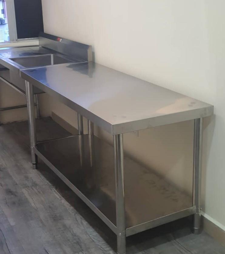 2 TIERS STAINLESS STEEL KITCHEN WORKING TABLE / TABLE STORAGE /HEAVY ...