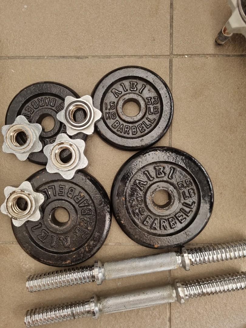 2x2.5kg, 2x1.5kg Aibi weights with bars and screws, Sports Equipment ...