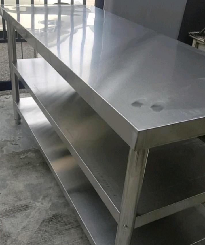 3 TIERS / 3 LAYERS STAINLESS STEEL KITCHEN WORKING TABLE WORKBENCH ...