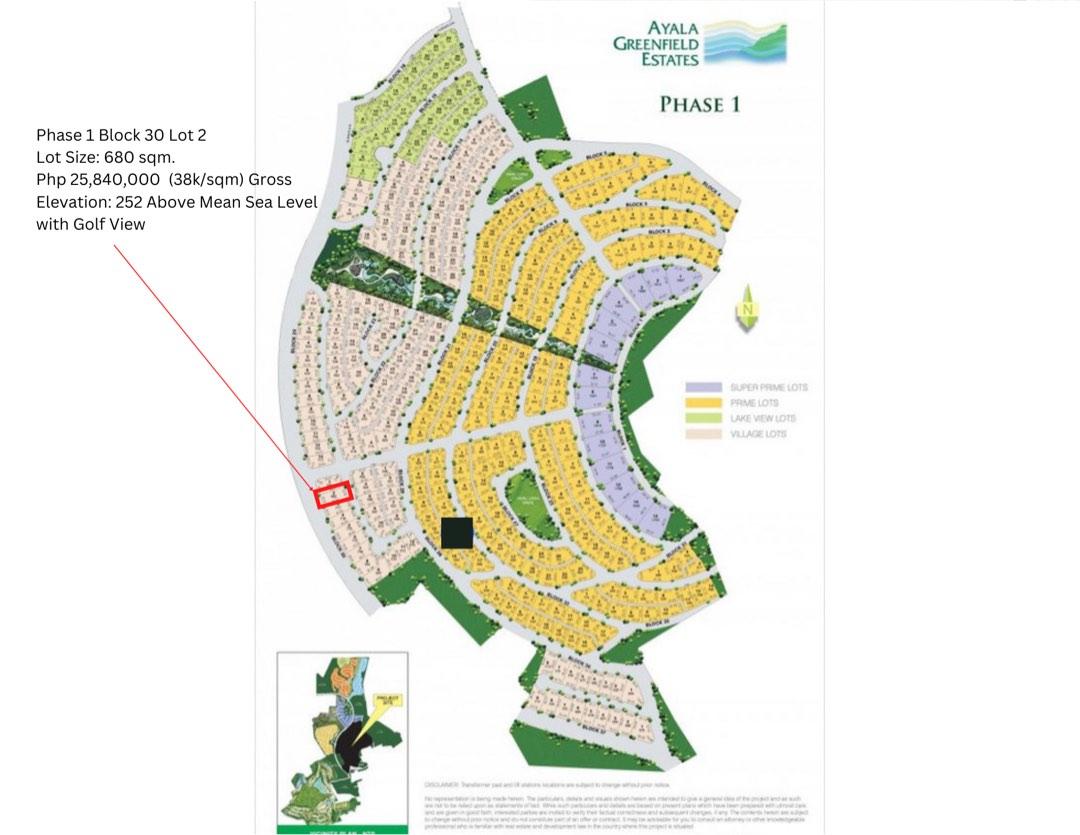 680sqm Phase 1 Ayala Greenfield Estates Highest Elevation Other lots ...