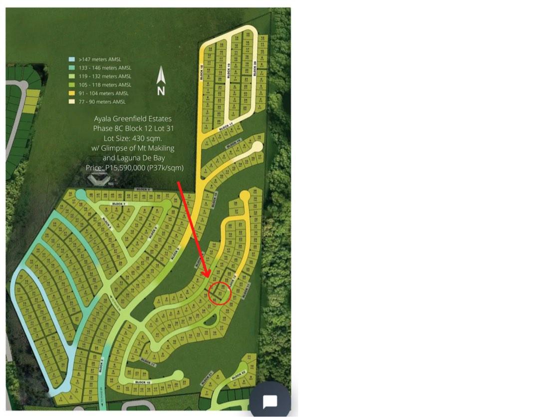 680sqm Phase 1 Ayala Greenfield Estates Highest Elevation Other lots ...