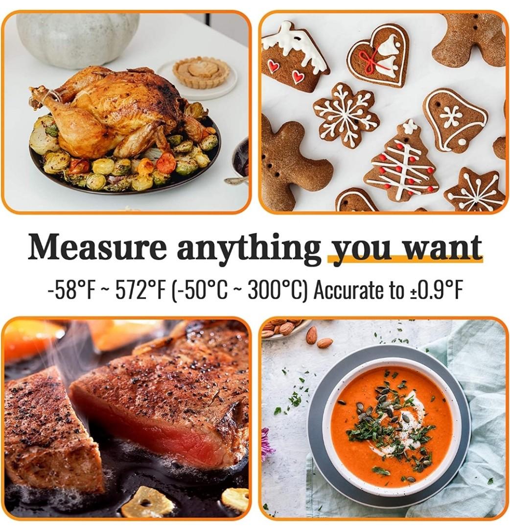 A2 )DOQAUS Digital Meat Thermometer, Instant Read Food Thermometer ...