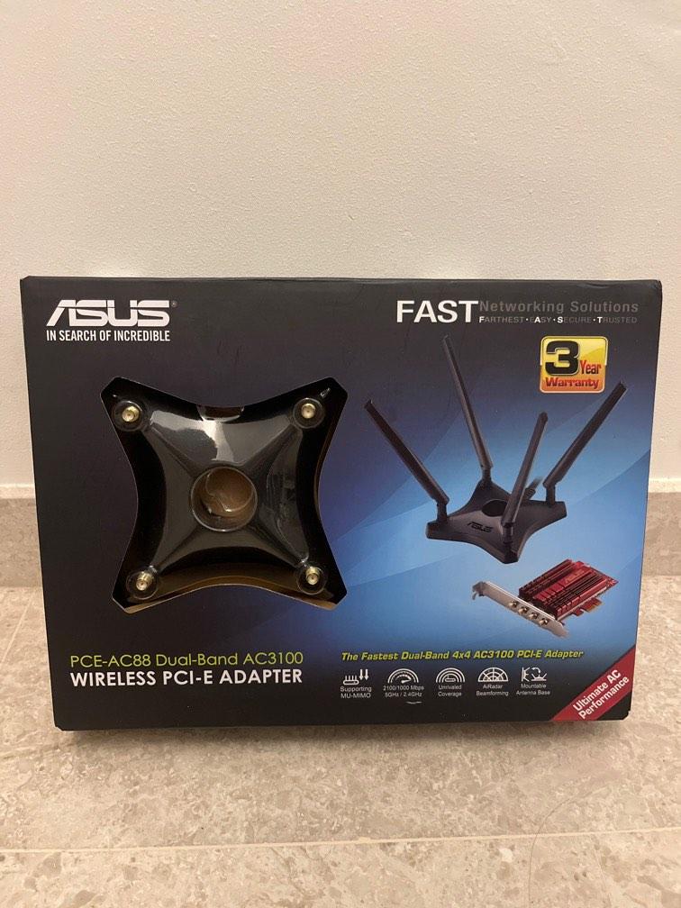 ASUS PCE-AC88U Dual-Band AC3100 Wireless PCIe Adapter, Computers & Tech ...