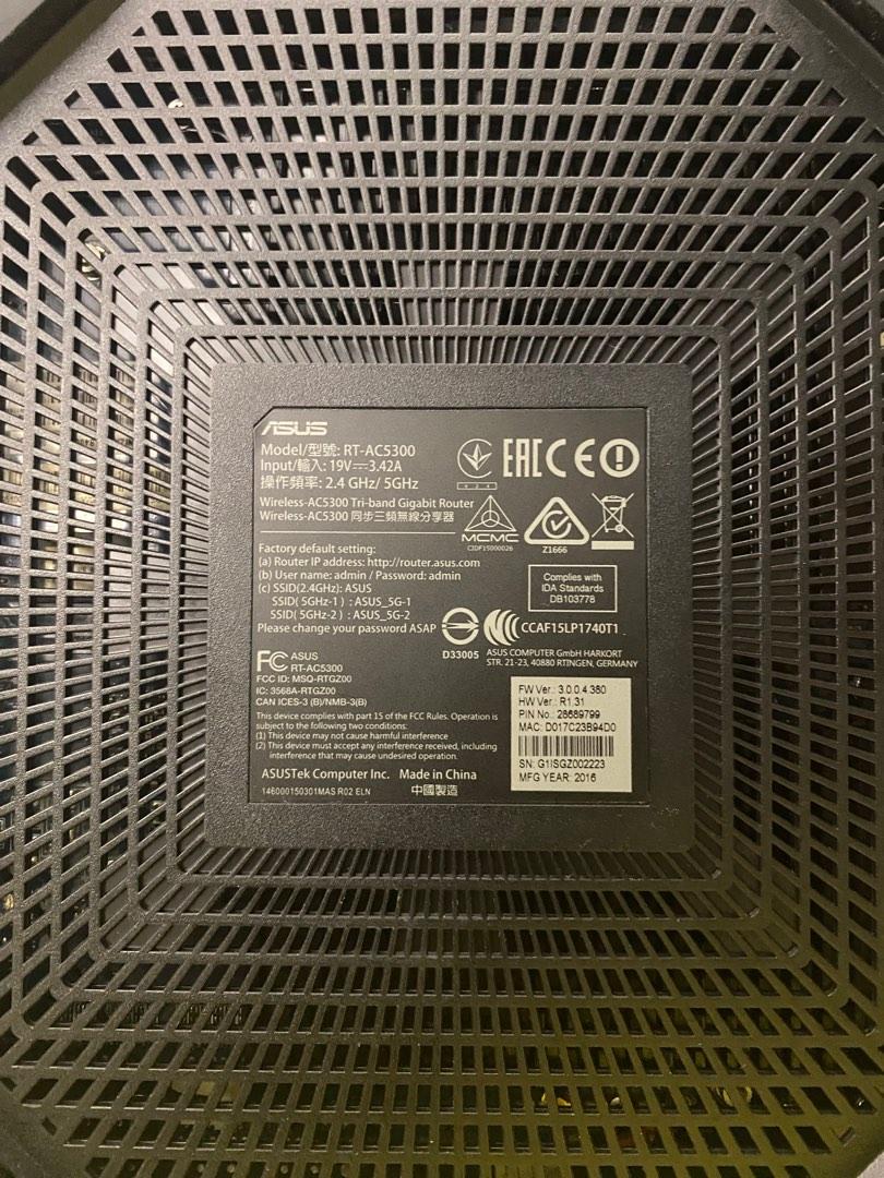 Asus RT-AC5300 router, Computers & Tech, Parts & Accessories ...