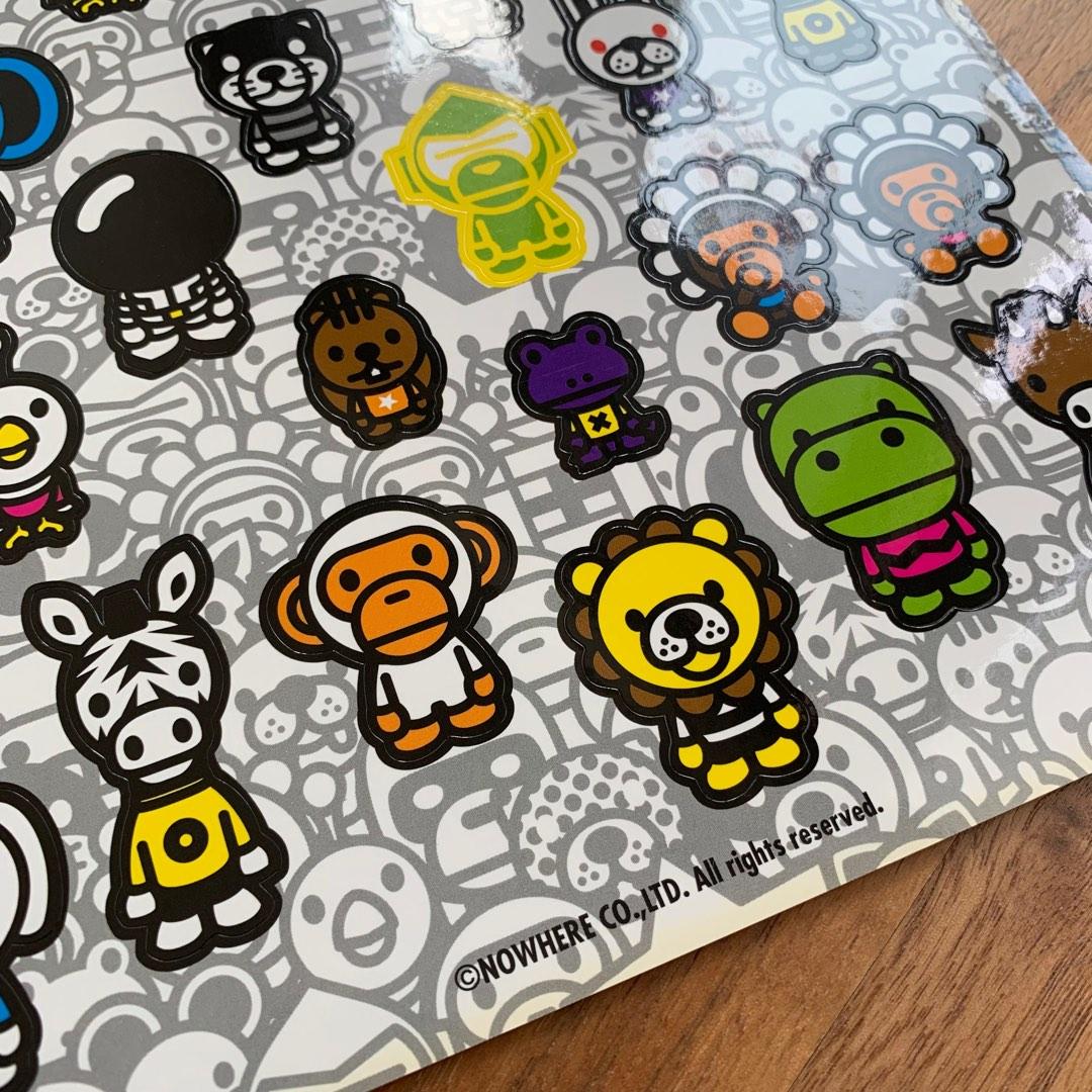 bathing ape baby milo ape sticker 貼紙, 興趣及遊戲, 收藏品及紀念品, 明星周邊 - Carousell