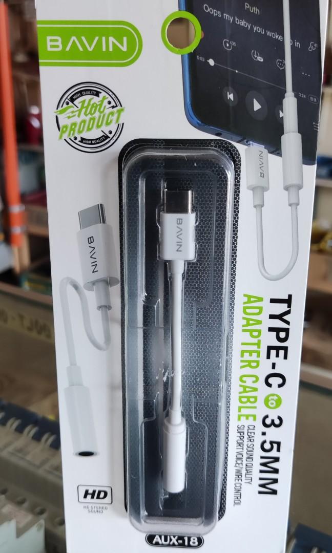 BAVIN Type C to Aux (3.5mm) Adapter, Mobile Phones & Gadgets, Mobile & Gadget Accessories ...