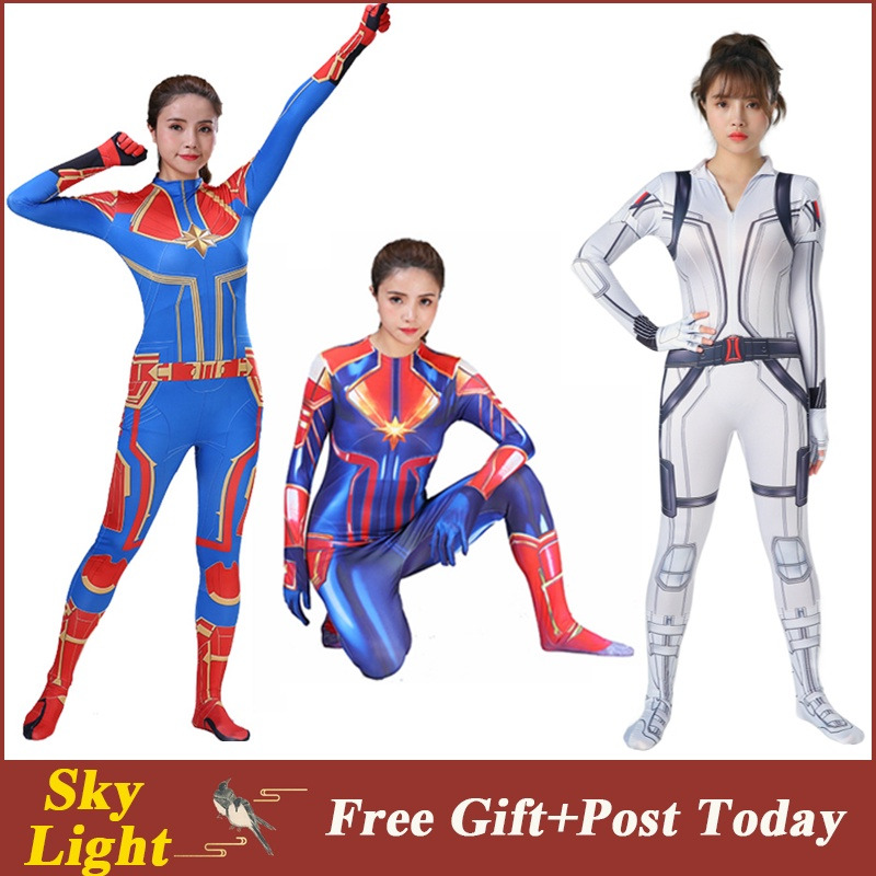 Captain Marvel Clothes Spiderman Gwen Black Widow Batman Cosplay ...