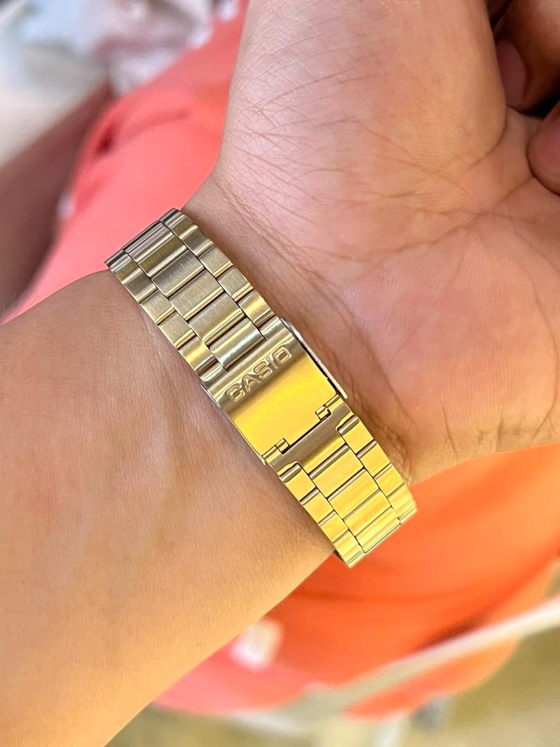 CASIO Analog Digital Gold Stainless Steel Unisex Watch ( Gold Dial ...