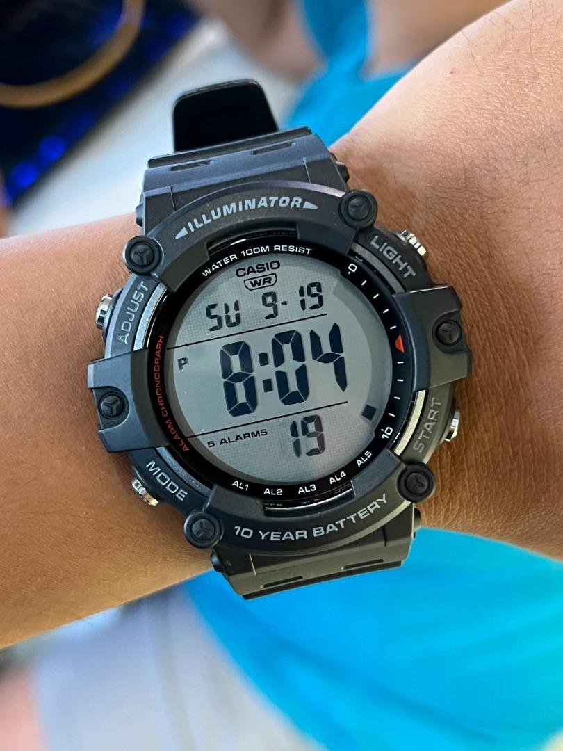 CASIO Illuminator Digital Black Resin Band Men's Watch AE-1500WH-1AV ...