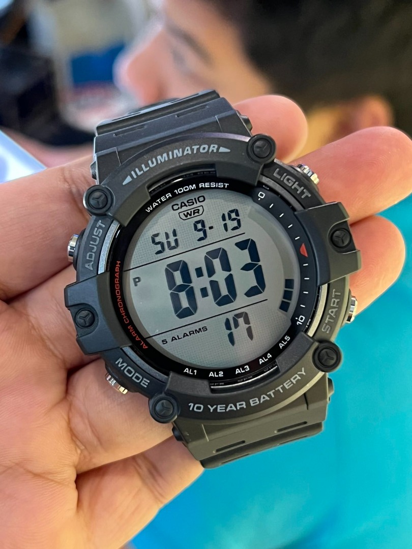 CASIO Illuminator Digital Black Resin Band Men's Watch AE-1500WH-1AV ...