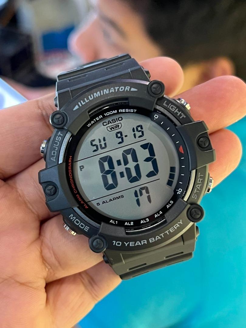 CASIO Illuminator Digital Black Resin Band Men's Watch AE-1500WH-1AV ...
