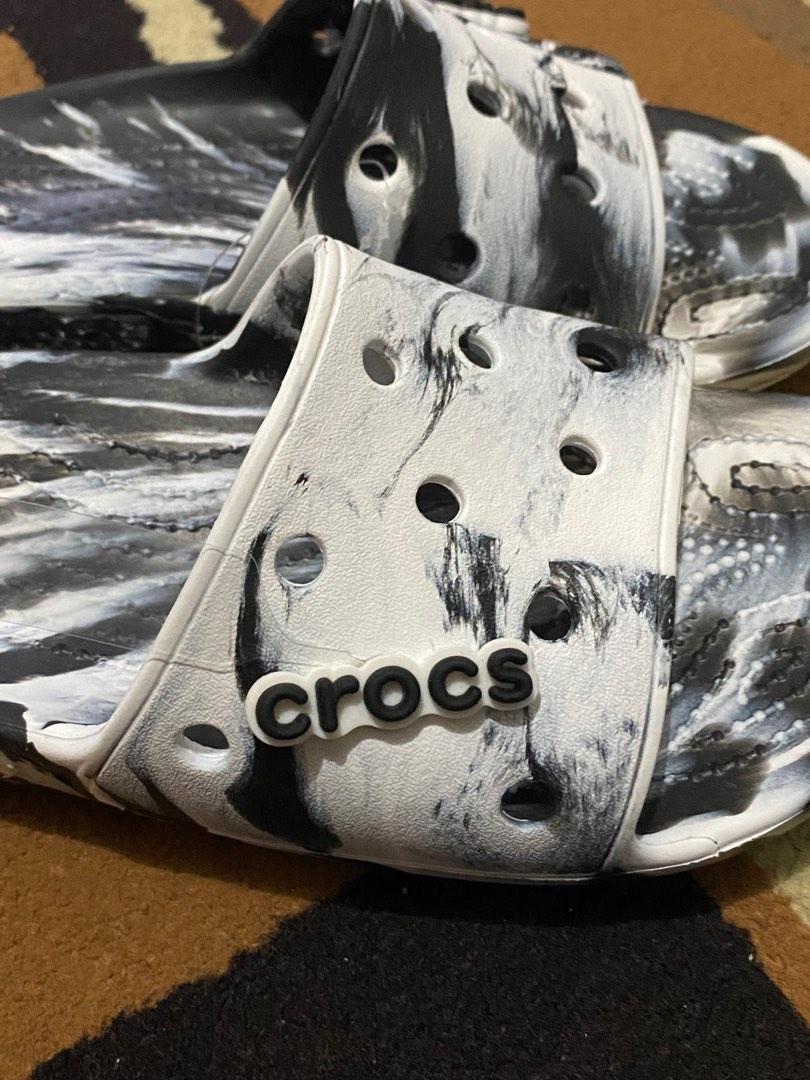 Classic Crocs marble slides, Women's Fashion, Footwear, Slippers and ...