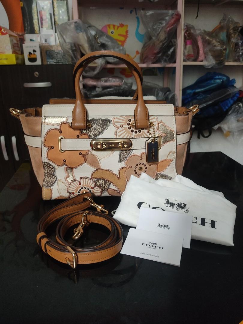 Coach swagger 27 with patchwork tea rose design 2 way, Luxury, Bags ...