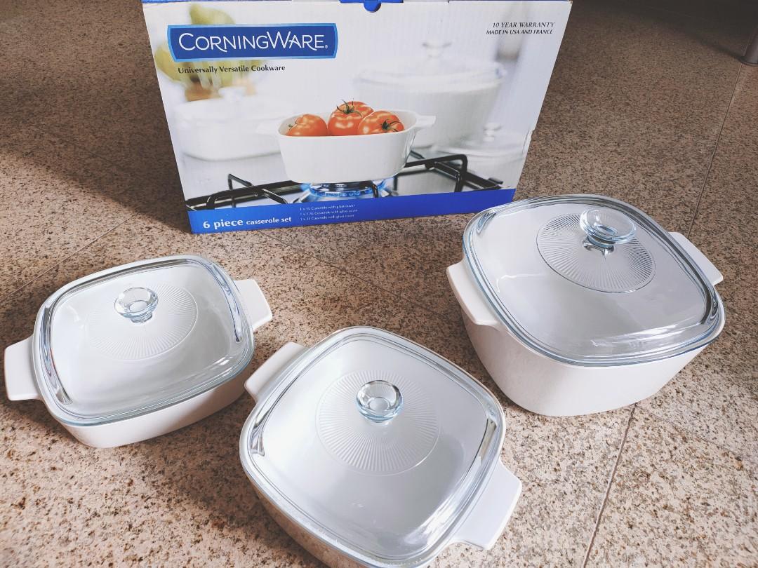 CorningWare 6 piece casserole set, Furniture & Home Living, Kitchenware ...