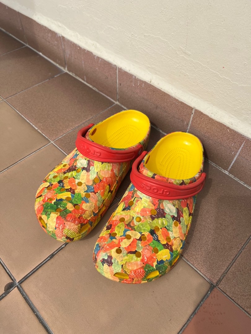 Crocs rainbow. Size M10, Women's Fashion, Footwear, Flipflops and ...