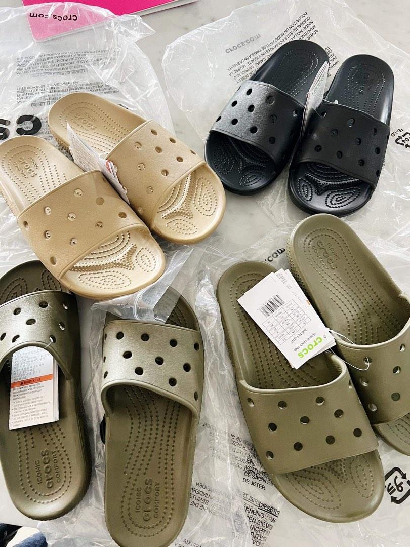 Crocs Slides, Men's Fashion, Footwear, Slippers & Slides on Carousell