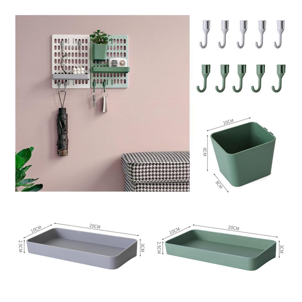 DIY Stick On Pegboard Modular Wall Mounted Rack Shelf / Accessories ...