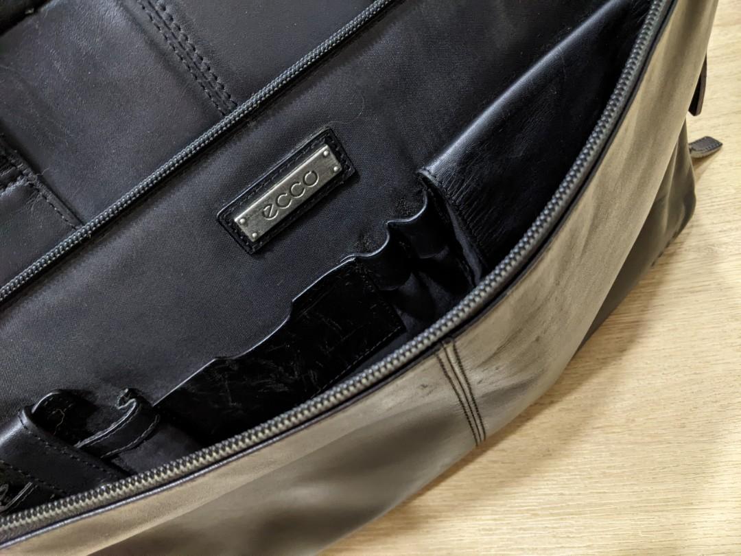 ECCO soft leather briefcase (black), Men's Fashion, Bags, Briefcases on ...