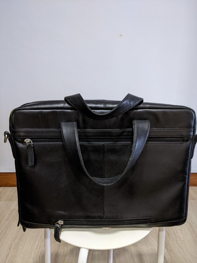 ECCO soft leather briefcase (black), Men's Fashion, Bags, Briefcases on ...