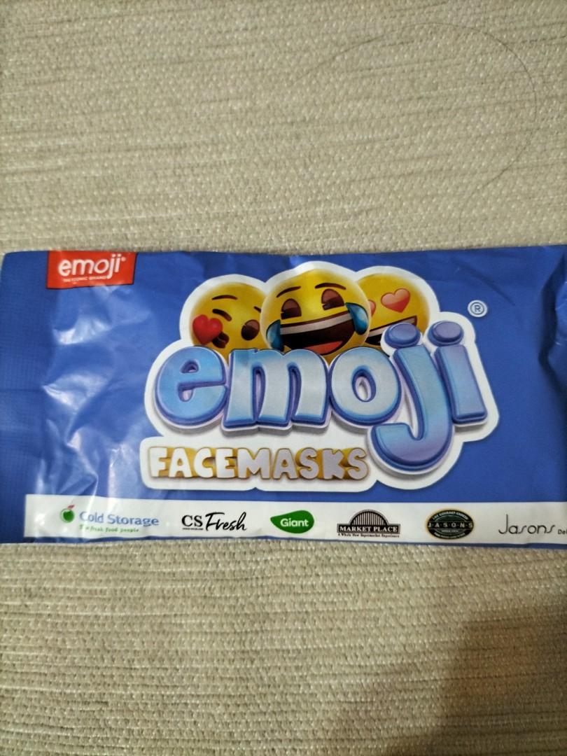 Emoji facemasks limited edition, Health & Nutrition, Face Masks & Face ...