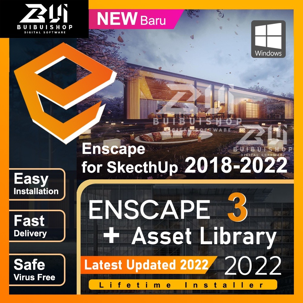 Enscape 3.4 + Asset Library + Vray 6 + Sketchup 2022 l Latest 2022 l ...