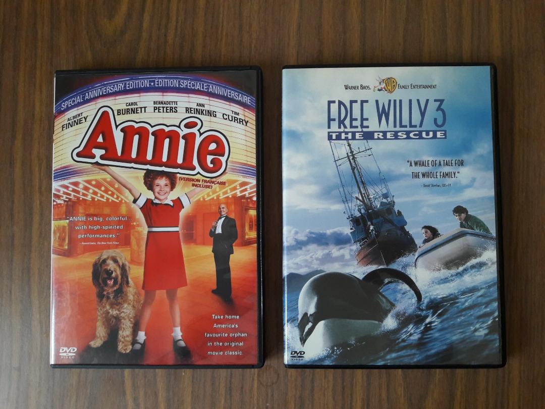 Family Movie DVD - Annie, Free Willy 3, Hobbies & Toys, Music & Media ...