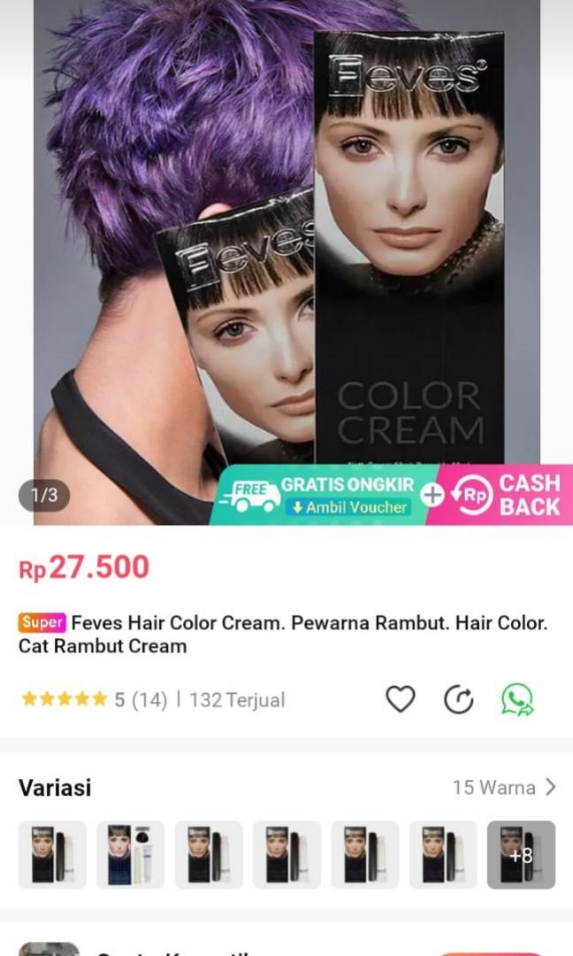 feves colouring hair, Kesehatan & Kecantikan, Perawatan Rambut di Carousell