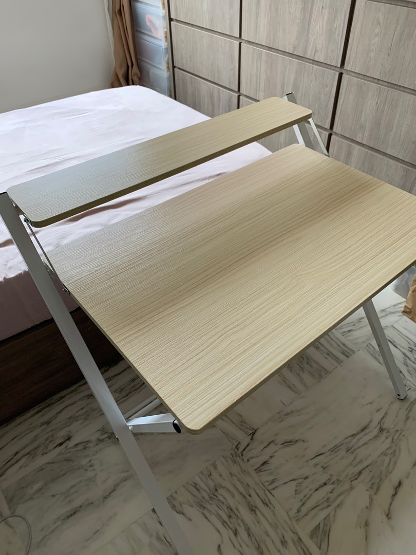 Foldable double layer study table, Furniture & Home Living, Furniture ...