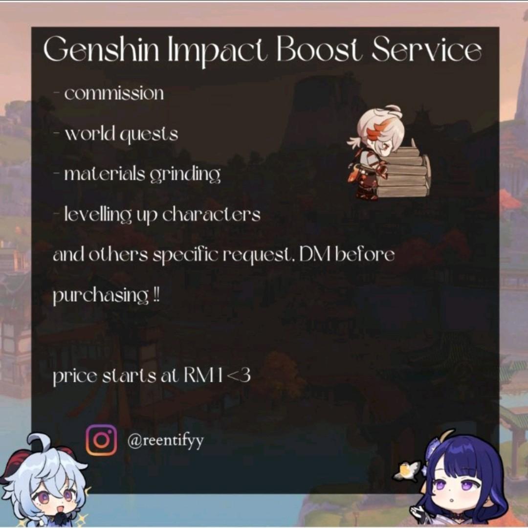 genshin impact boost service, Video Gaming, Video Game Consoles, Others on Carousell