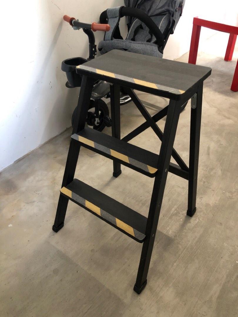 Ikea High Stepping Chair (Wood), Furniture & Home Living, Furniture ...