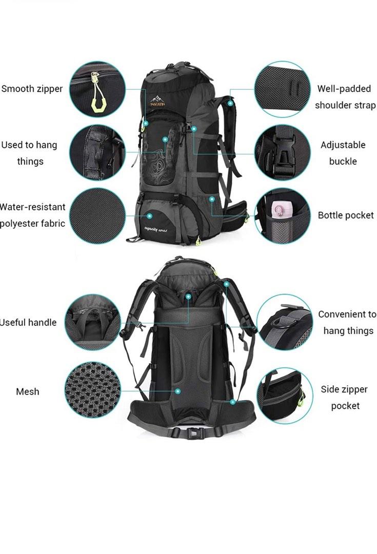 Hiking Backpack (65+5L), Men's Fashion, Bags, Backpacks on Carousell