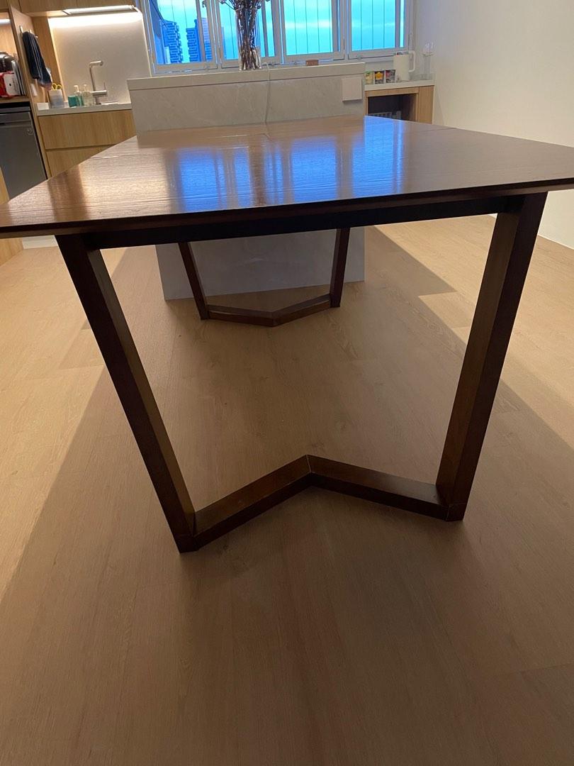 Meera Extendable wood dining table 1.6m, 2m, Furniture & Home Living ...