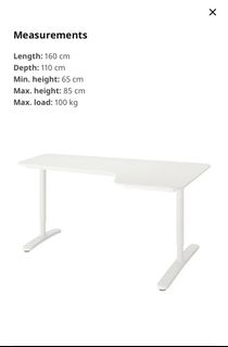 Ikea BEKANT corner desk right, Furniture & Home Living, Furniture ...