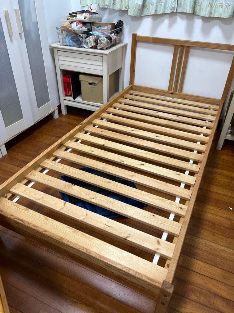 IKEA FJELLSE Single Bedframe with Free Mattress, Furniture & Home ...