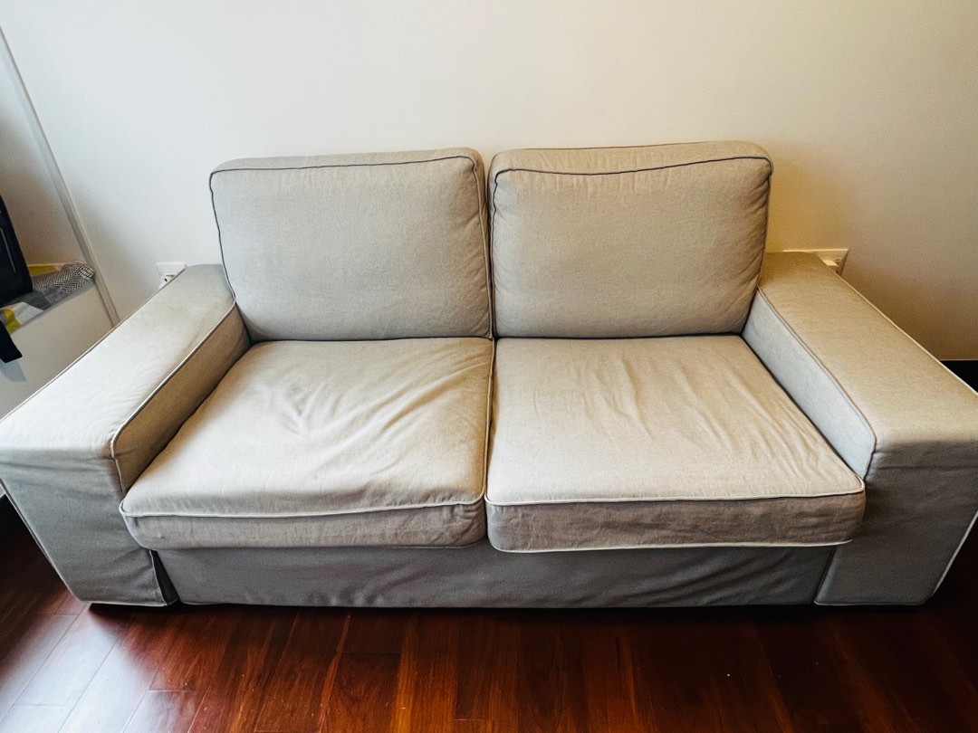 Ikea kivic 3 seater fabric sofa, Furniture & Home Living, Furniture ...
