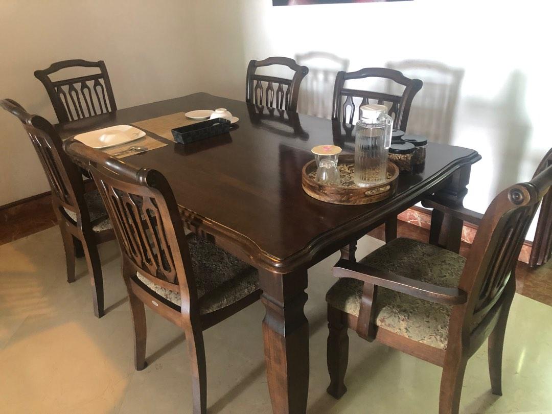 Indonesian dining table with 6 chairs , Furniture & Home Living ...
