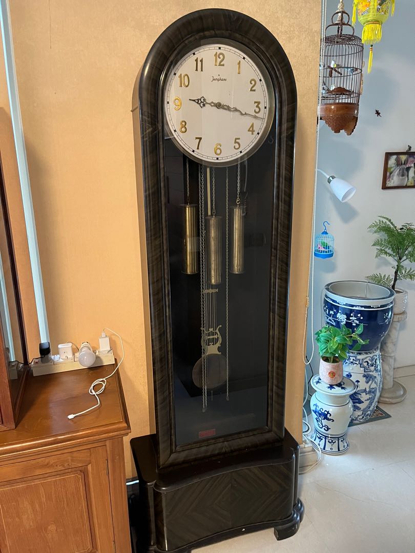 Junghans Grandfather Clock George Nelson Mid Century Burlwood And